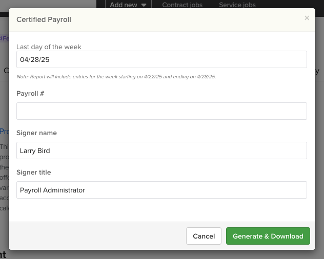 How to generate a certified payroll report for prevailing wage jobs ...