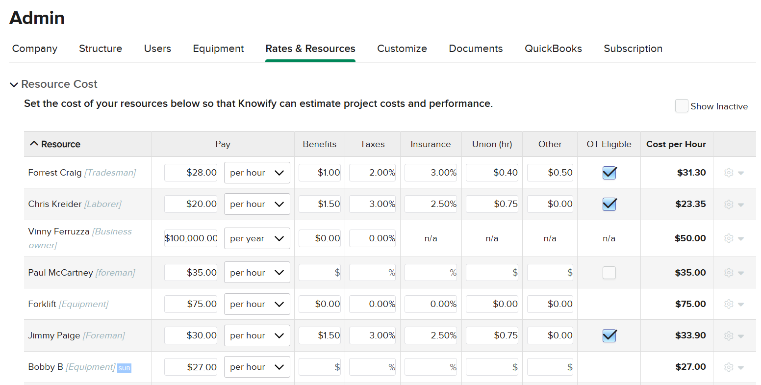 How to set employee rates – Knowify